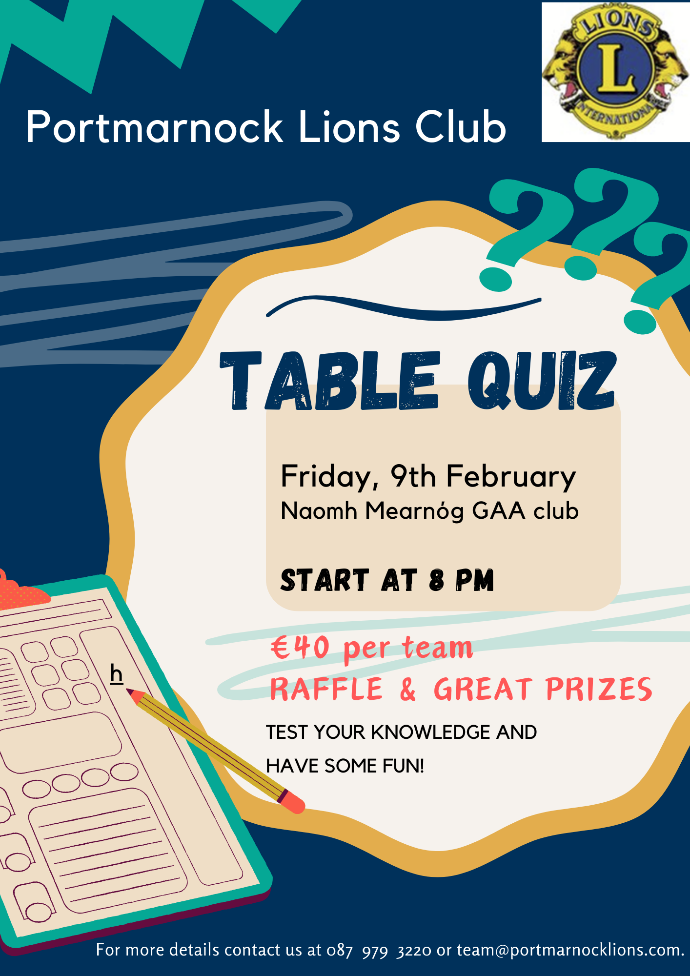 Table Quizzes – Portmarnock Lions Club